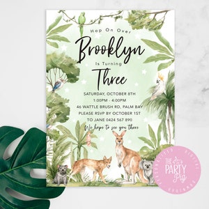 Australian Animal Birthday Invitation Digital Download Australia Party ...