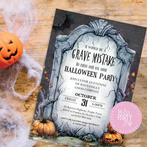 Tombstone Halloween Invitation , Gravestone Halloween Costume Party ...