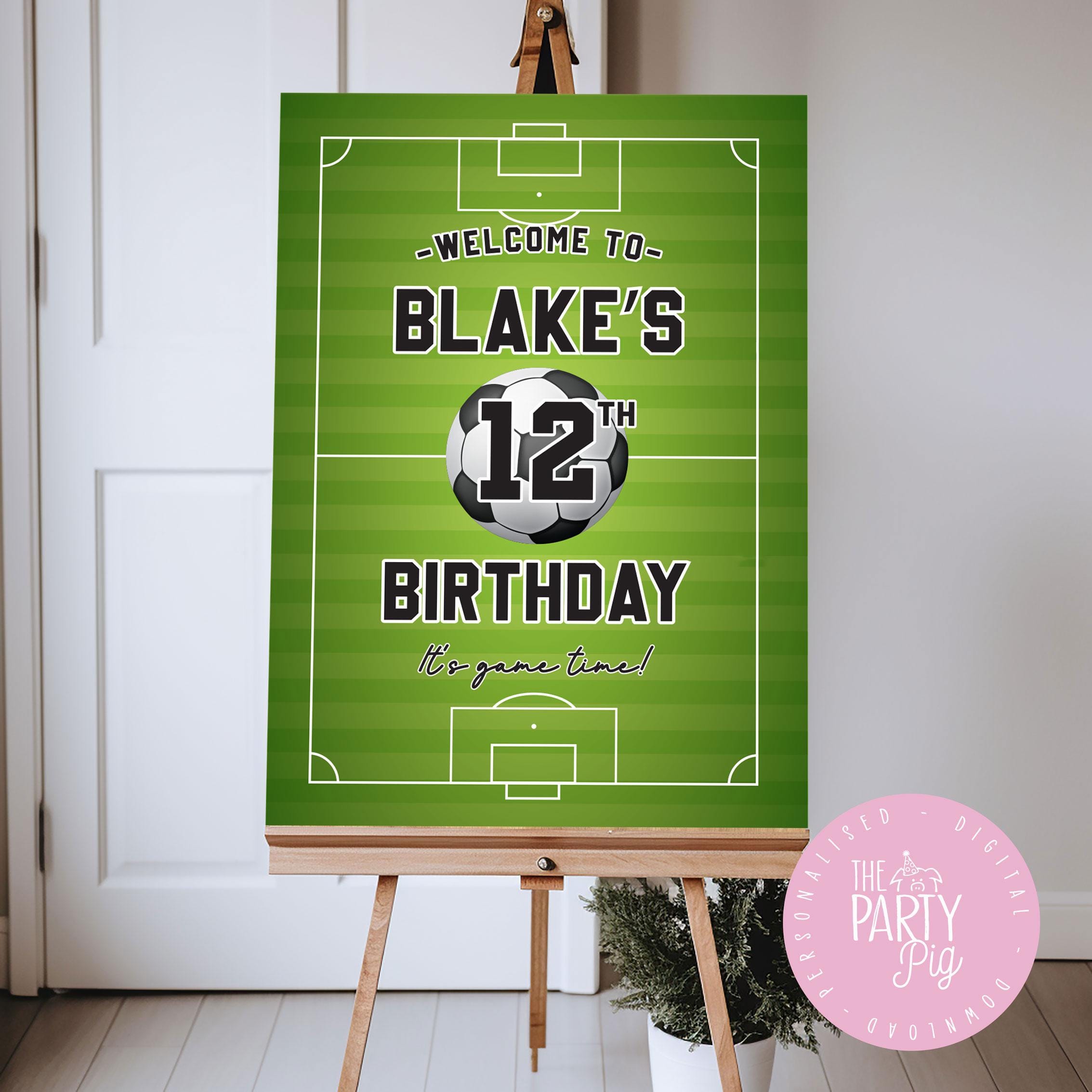 Soccer/football Welcome Poster Digital Download Birthday Welcome Sign ...