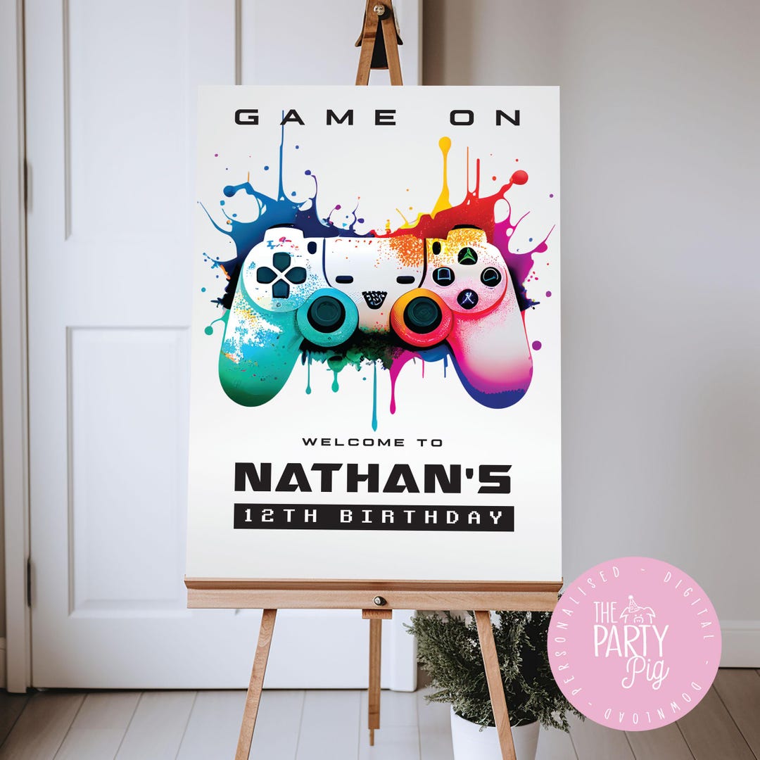 Gamer Welcome Sign, Video Game Welcome Poster, Gaming Birthday, Gamer ...