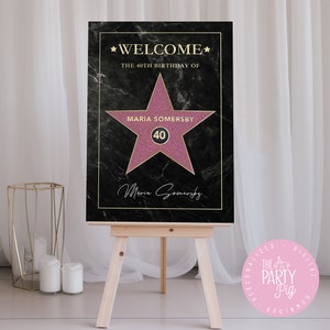 Hollywood Walk of Fame Welcome Poster Movie Themed Hollywood Birthday ...