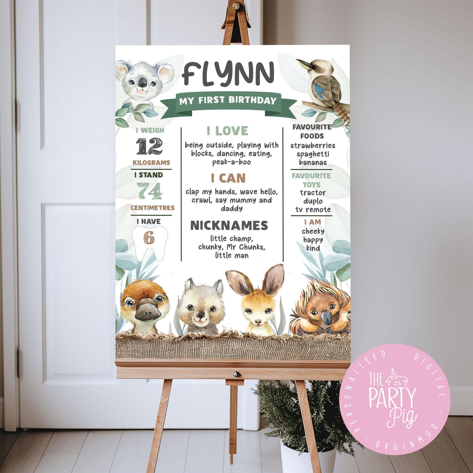 Australian Animals Birthday All About Me Sign, Australians Animals ...