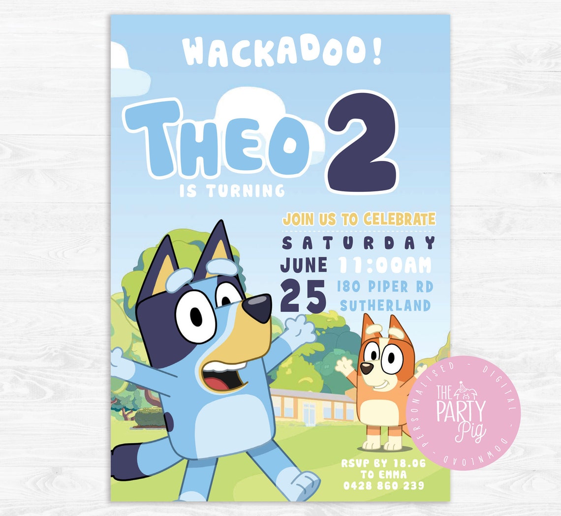 Bluey Unisex Birthday Invitation Descarga digital Invitación - Etsy México