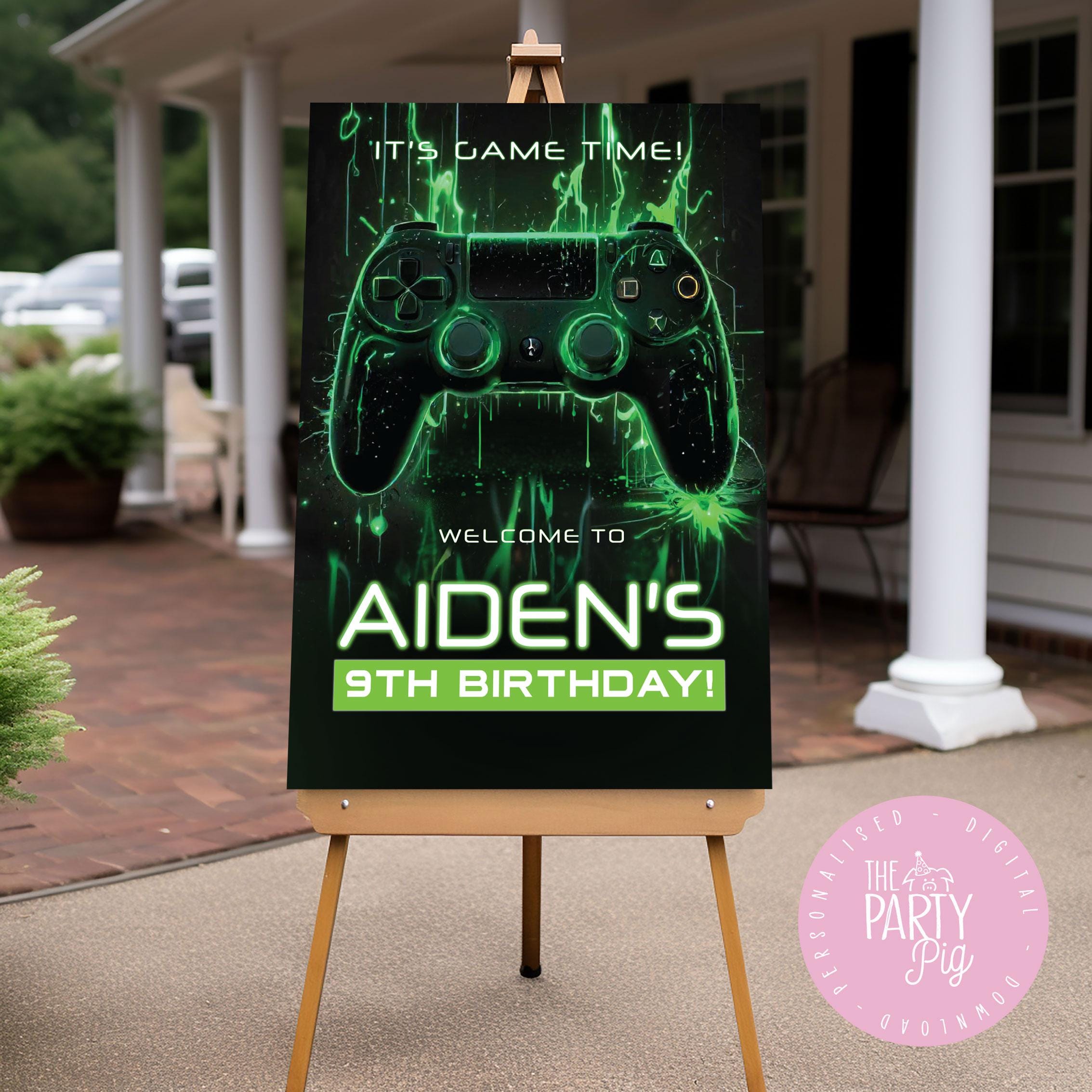 Gamer Welcome Sign, Video Game Birthday Sign, Gaming Birthday Party ...