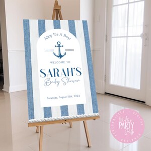 Ahoy It's a Boy Baby Shower Welcome Sign, Hamptons Baby Shower Welcome ...
