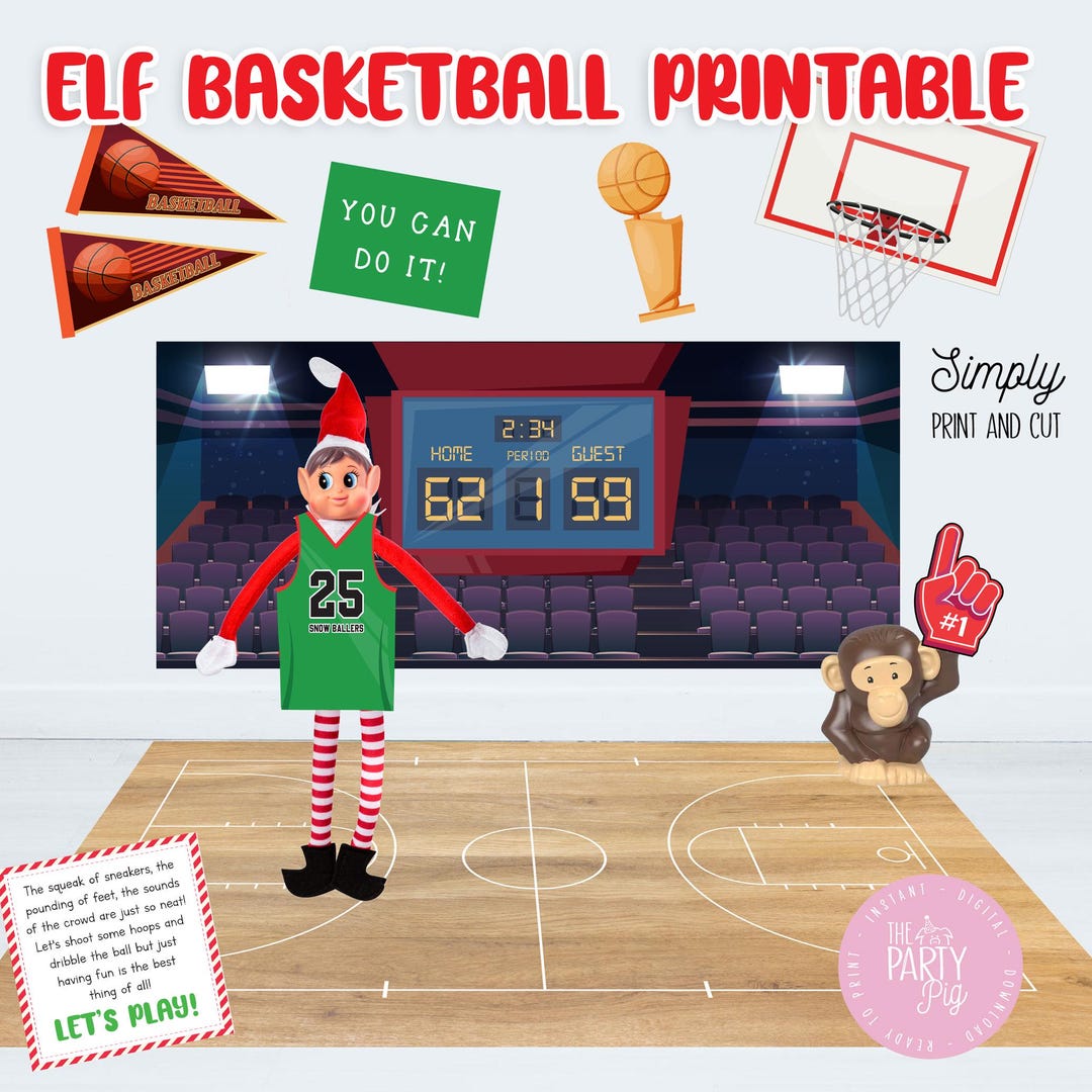 Printable Elf Basketball / Elf Basketball Stadium, Christmas Elf ...