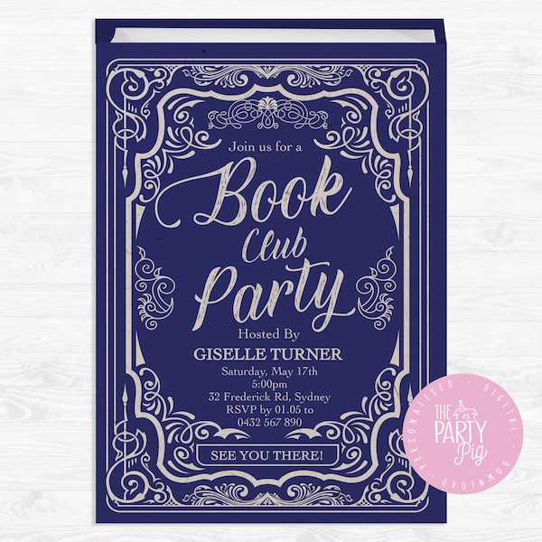 Vintage Book Cover Invitation - Etsy