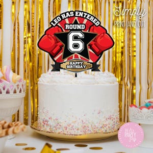 Boxing Birthday Digital Cake Topper, Knockout Birthday, Boxing Birthday ...