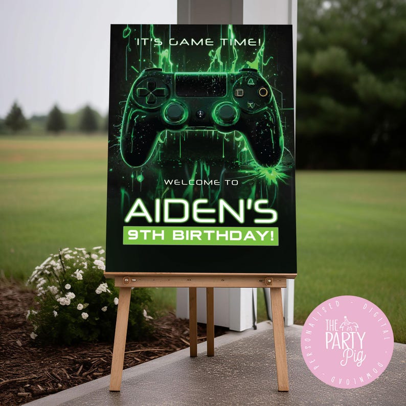 Gamer Welcome Sign, Video Game Birthday Sign, Gaming Birthday Party ...