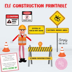 Printable Elf Construction Site/construction Printable Prop, Christmas ...