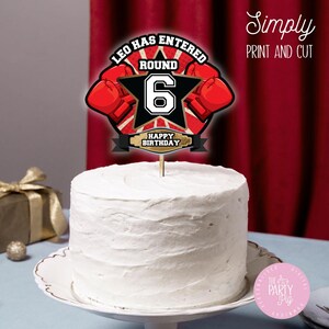 Boxing Birthday Digital Cake Topper, Knockout Birthday, Boxing Birthday ...
