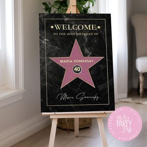 Hollywood Walk of Fame Welcome Poster Movie Themed Hollywood Birthday ...