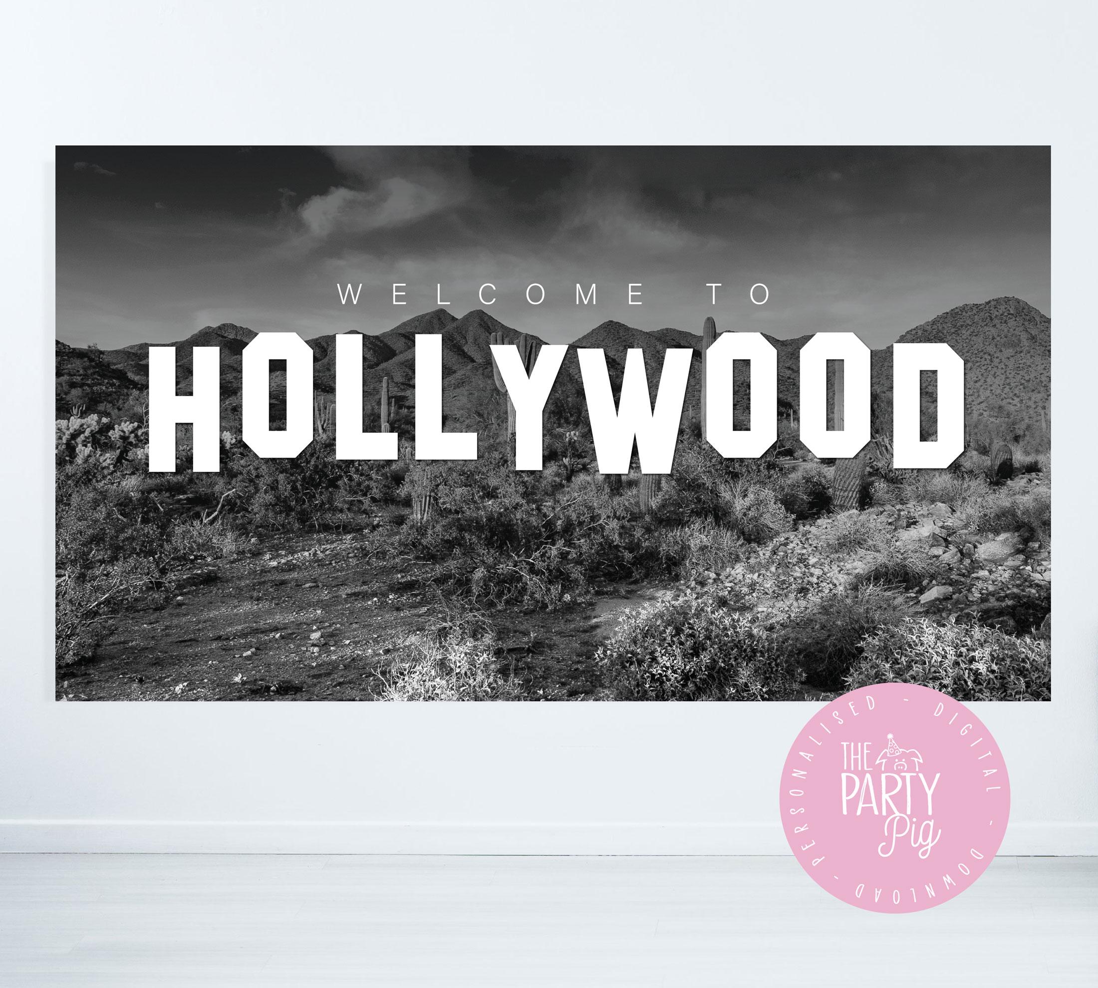 Hollywood Party Sign, Hollywood Backdrop, Hollywood Party Poster ...