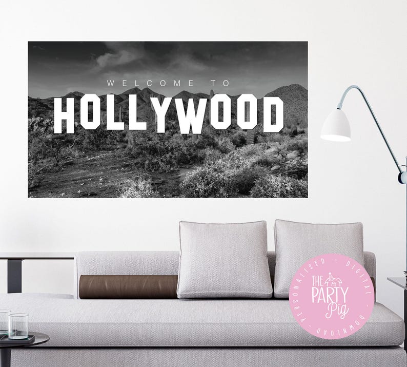 Hollywood Party Sign, Hollywood Backdrop, Hollywood Party Poster ...