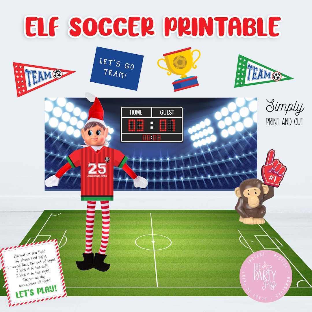 Printable Elf Soccer Props / Football Stadium Prop, Elf Soccer ...