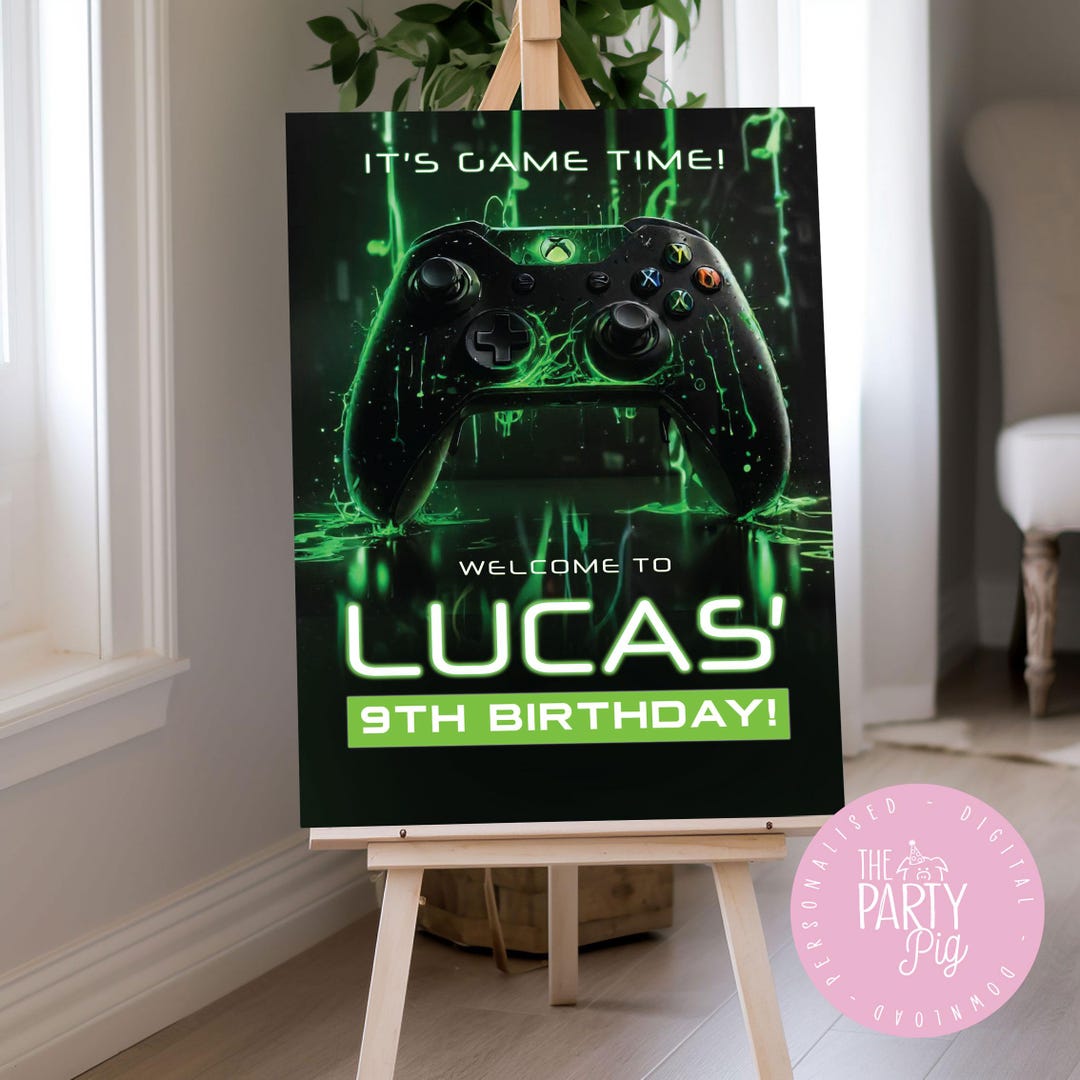 Gamer Welcome Sign, Video Game Birthday Sign, Gaming Birthday Party ...