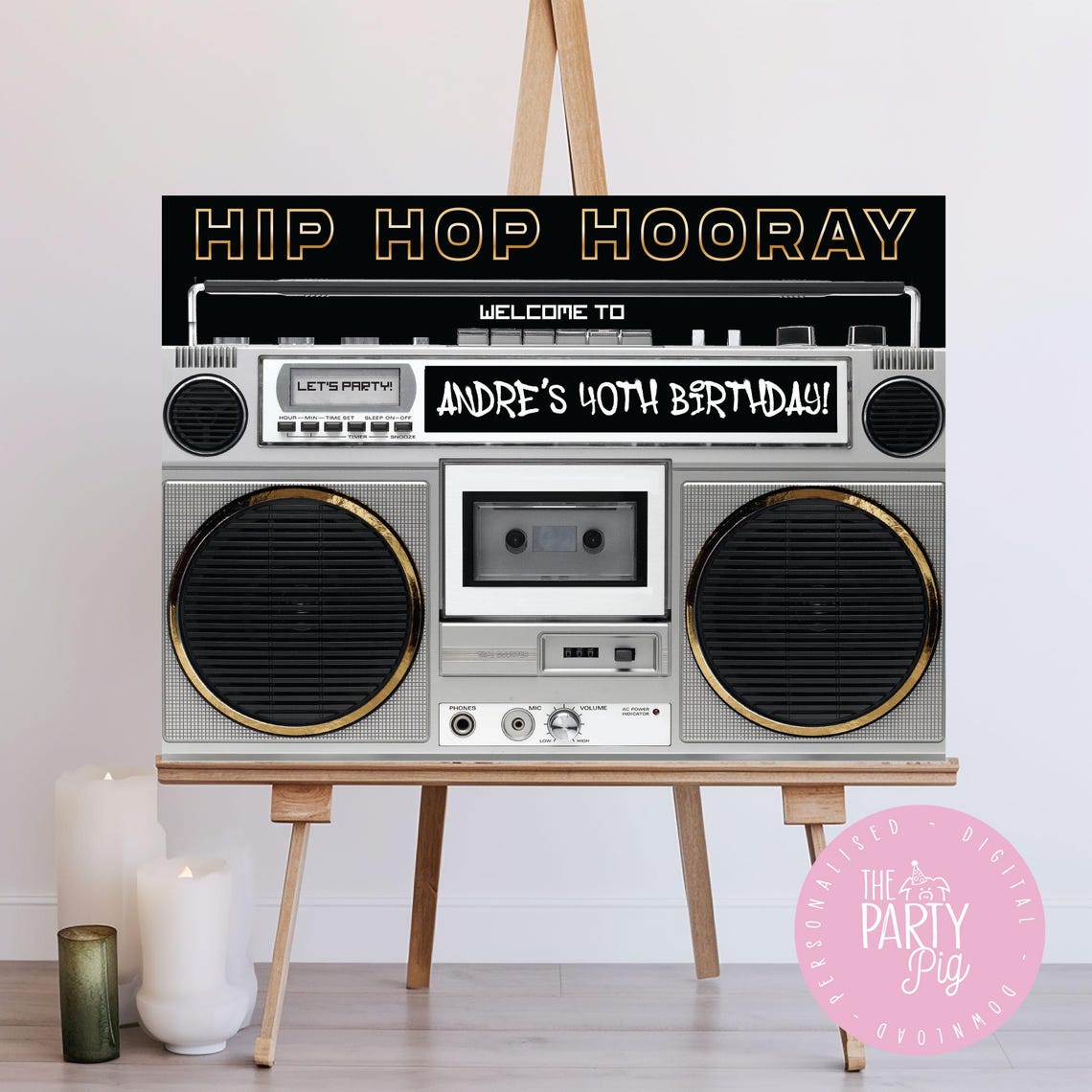 Hip Hop Hooray Stereo Boom Box Welcome Sign, Hip Hop Birthday Poster ...