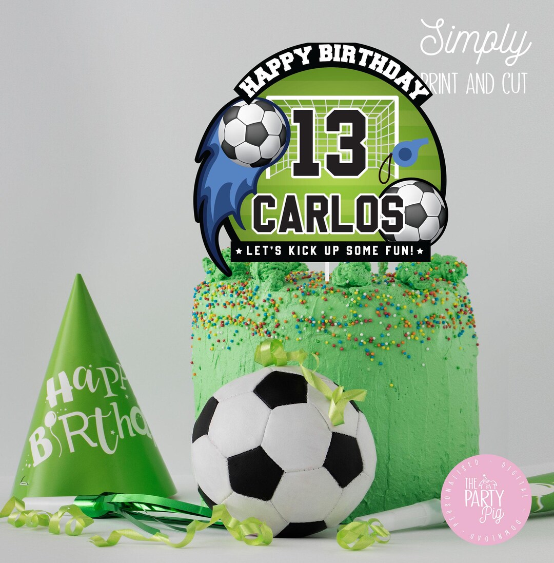Soccer / Football Field Cake Topper Digital Download Birthday Cake ...