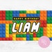 Building Block Birthday Party Banner Backdrop Digital Download Custom ...