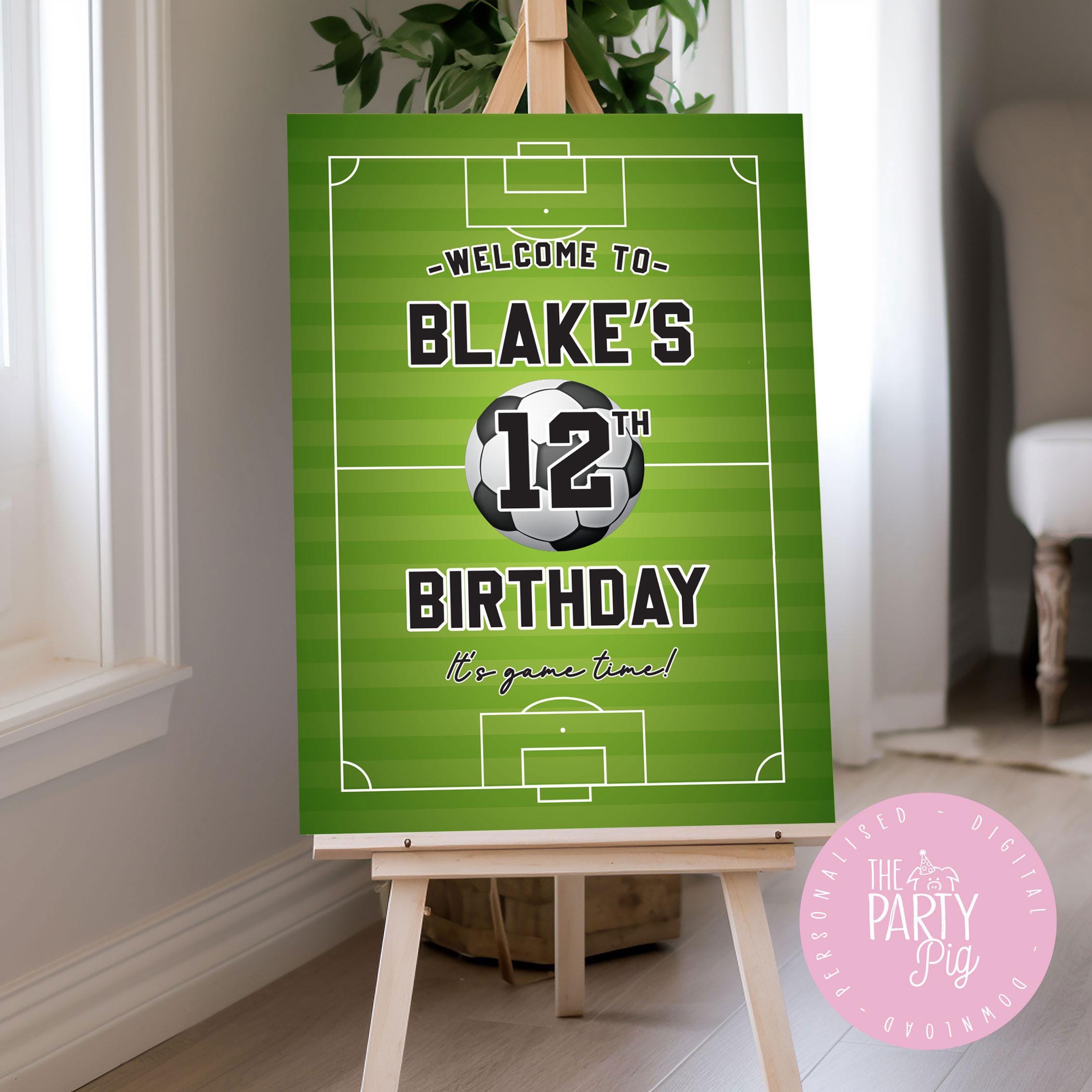 Soccer/football Welcome Poster Digital Download Birthday Welcome Sign ...