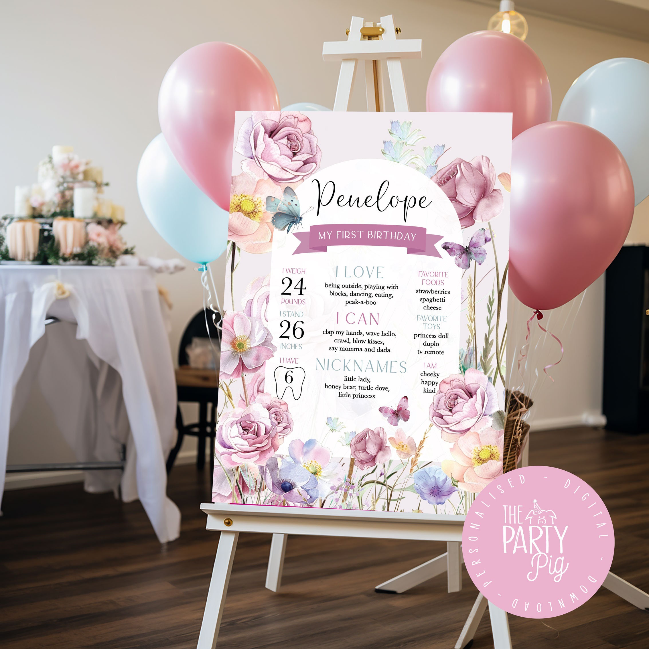 Wildflower 1st Birthday Milestone Sign, Wildflower First Birthday ...