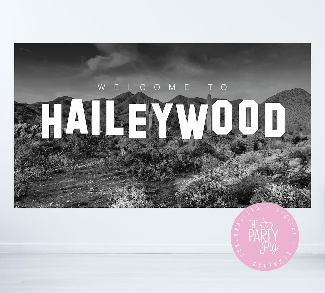 Custom Name Hollywood Party Sign, Hollywood Backdrop, Hollywood Party ...