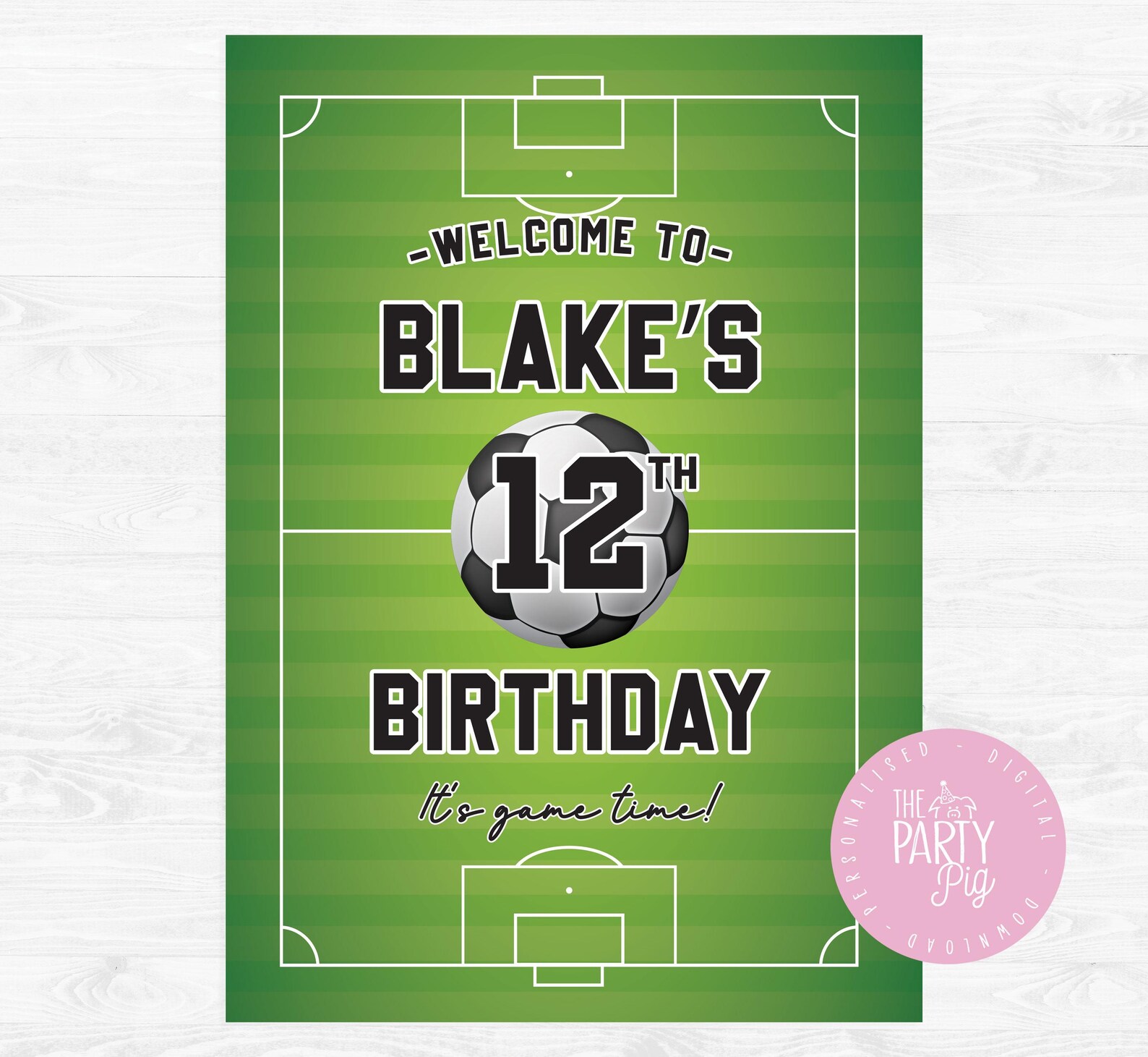 Soccer/football Welcome Poster Digital Download Birthday Welcome Sign ...