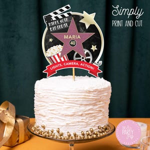 Hollywood Walk of Fame Digital Cake Topper, Movie Themed Hollywood ...