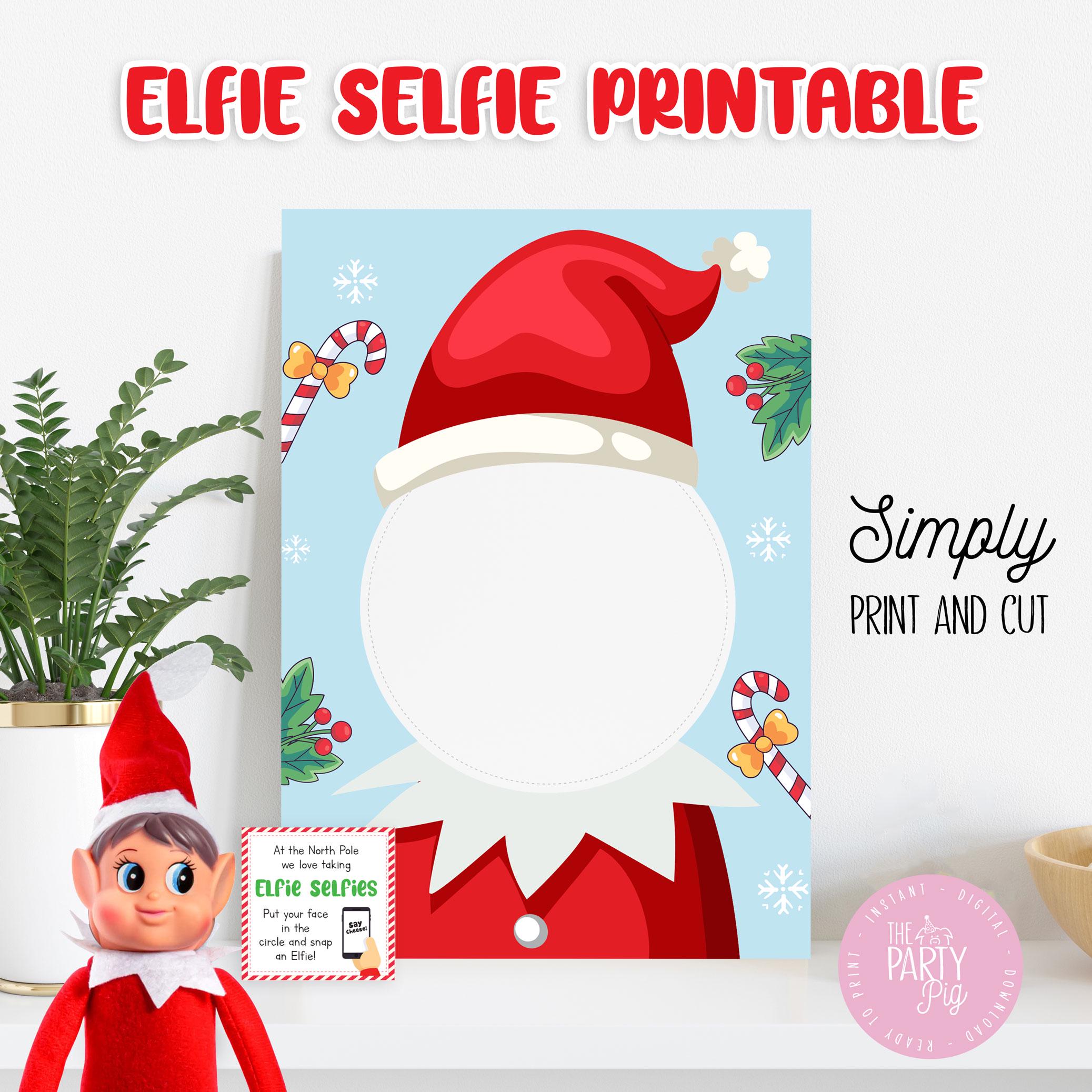 Printable Elf Let's Take an Elfie Printable Prop, Elfie Selfie Print ...