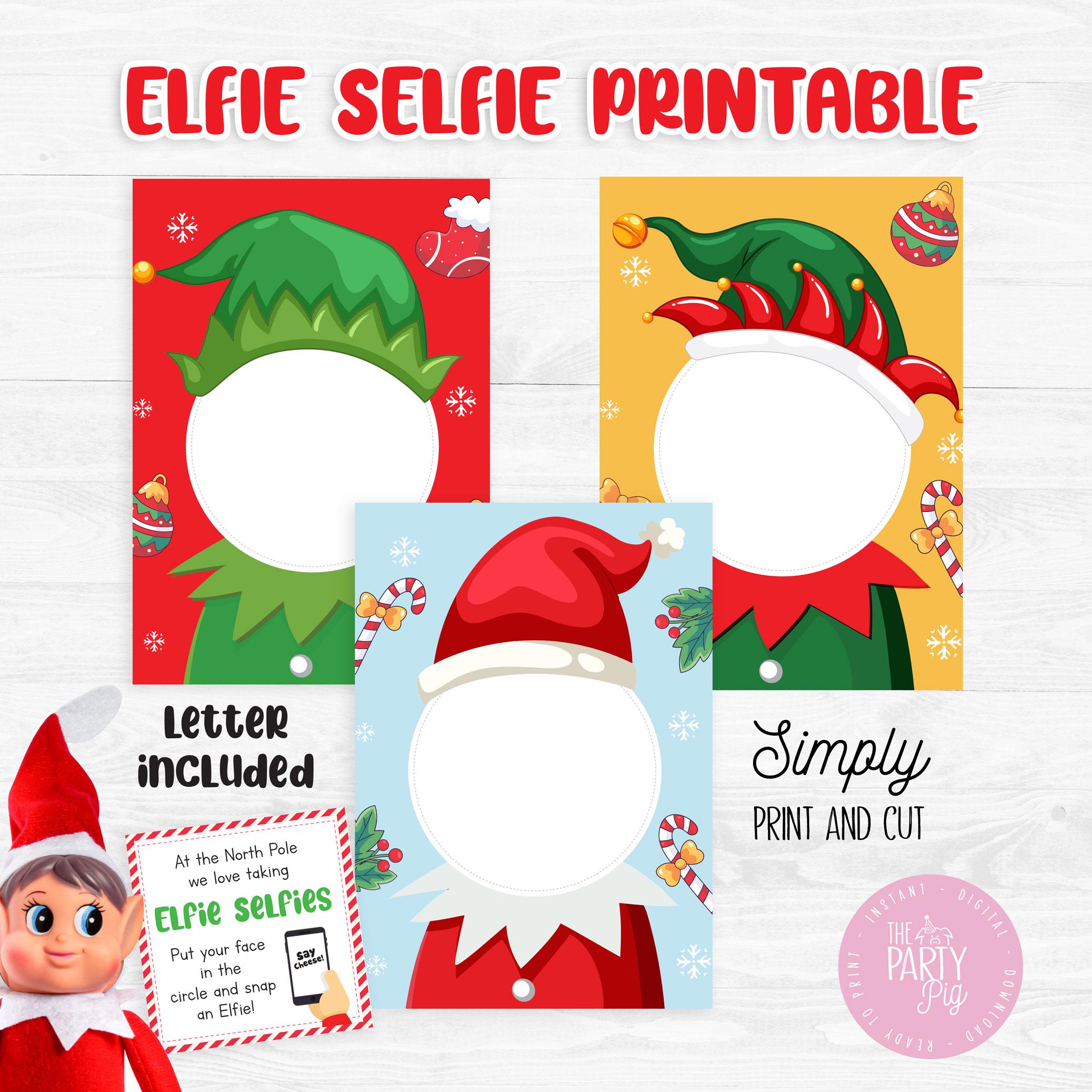 Printable Elf Let's Take an Elfie Printable Prop, Elfie Selfie Print, Christmas Elf Selfie ...