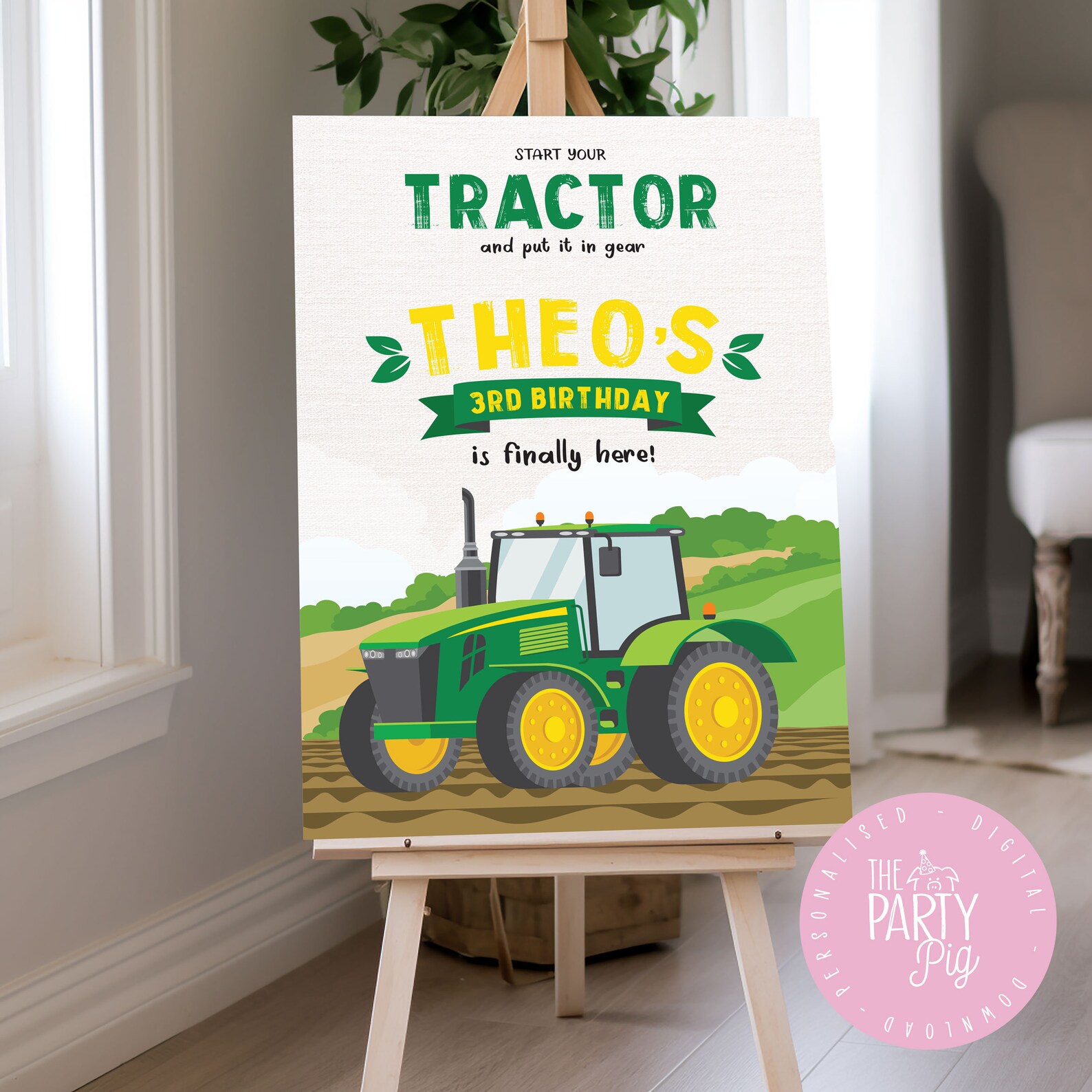 Tractor Birthday Welcome Sign Digital Download Poster Tractor Birthday ...