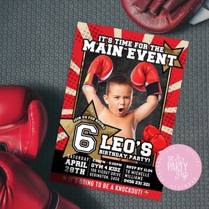 Boxing Birthday Invitation, Knockout Invite, Boxing Birthday Party ...