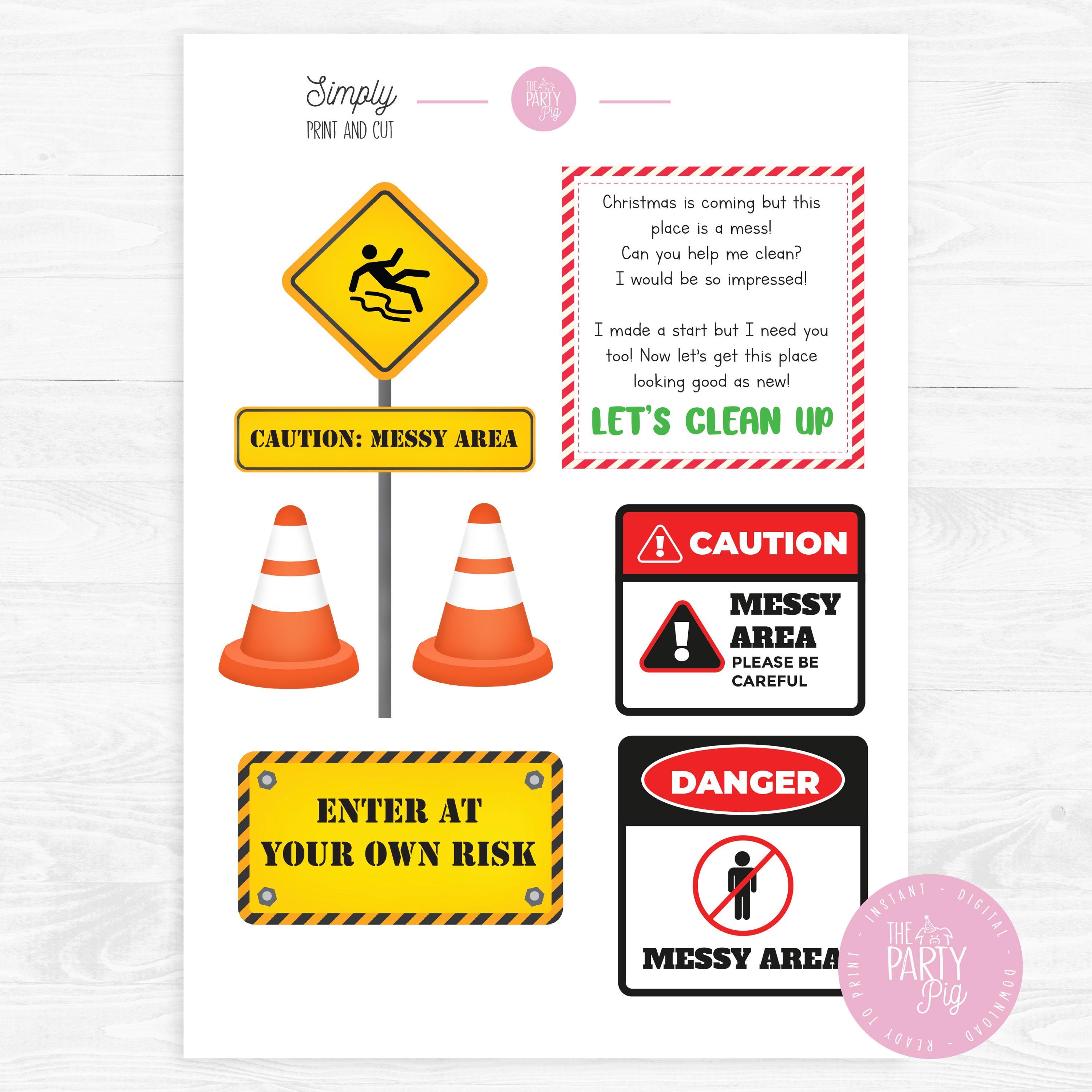 Printable Elf Construction Site/construction Printable Prop, Christmas ...