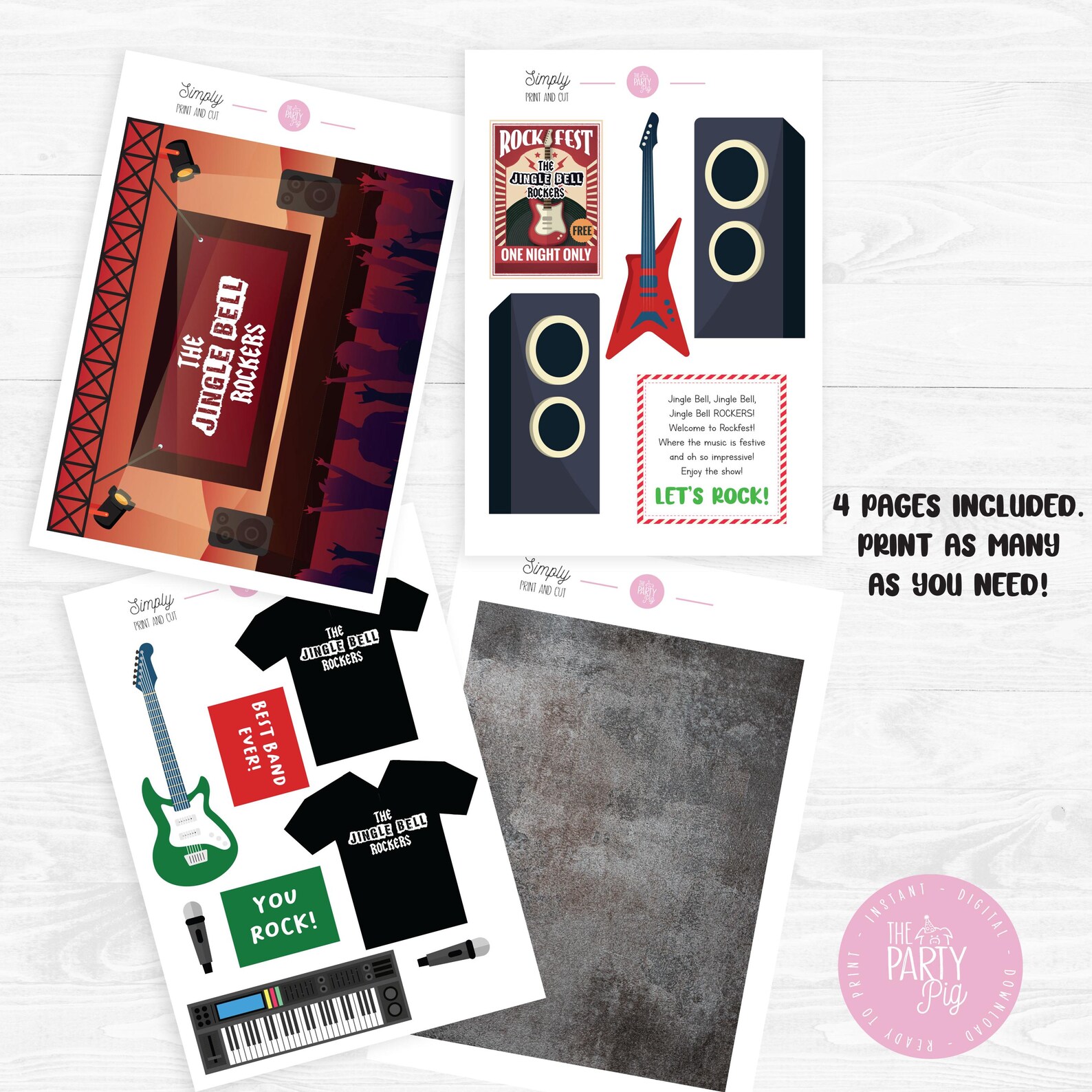 Printable Elf Rock and Roll Concert /rockstar Elf Prop,christmas Elf ...