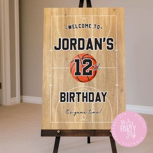 Basketball Birthday Welcome Sign Basketball Party Poster Welcome Sign ...