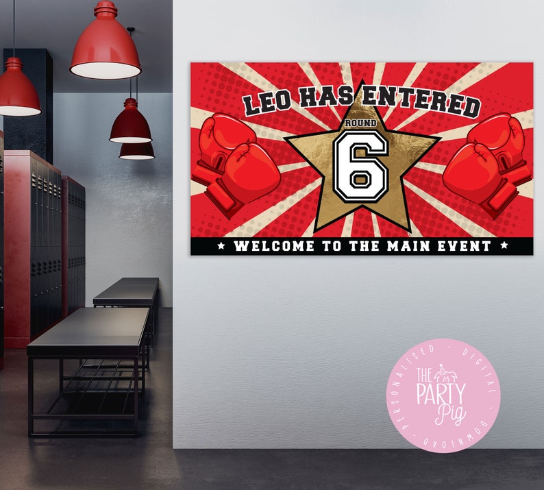 Boxing Birthday Backdrop Birthday Party Banner Boxing Poster Digital ...