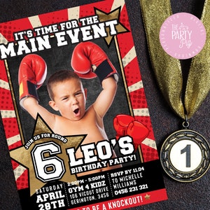 Boxing Birthday Invitation, Knockout Invite, Boxing Birthday Party ...