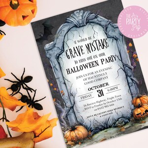 Tombstone Halloween Invitation , Gravestone Halloween Costume Party ...