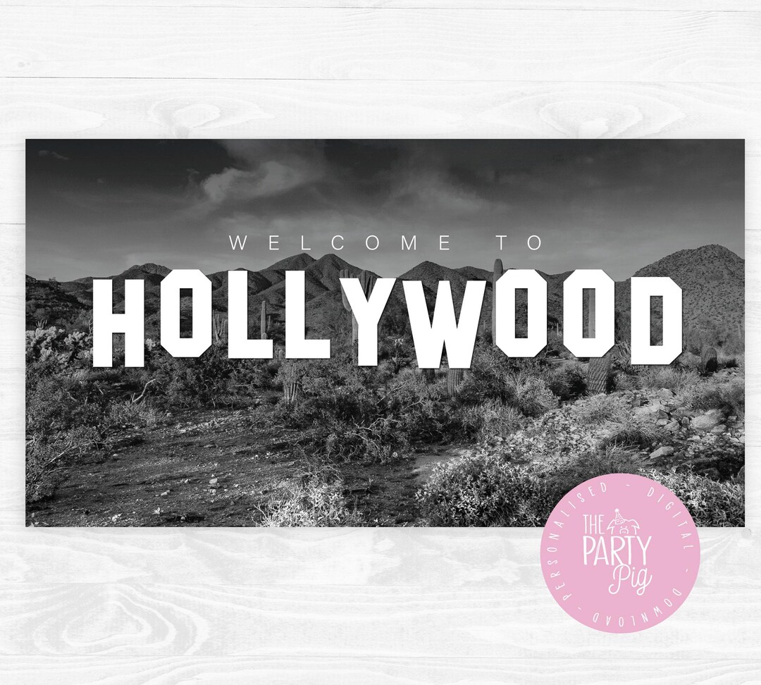 Hollywood Party Sign, Hollywood Backdrop, Hollywood Party Poster ...