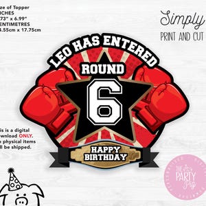Boxing Birthday Digital Cake Topper, Knockout Birthday, Boxing Birthday ...