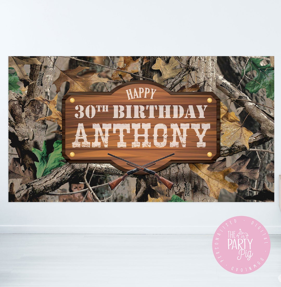Redneck Hunting Hillbilly Party Banner Backdrop Digital Download Custom ...