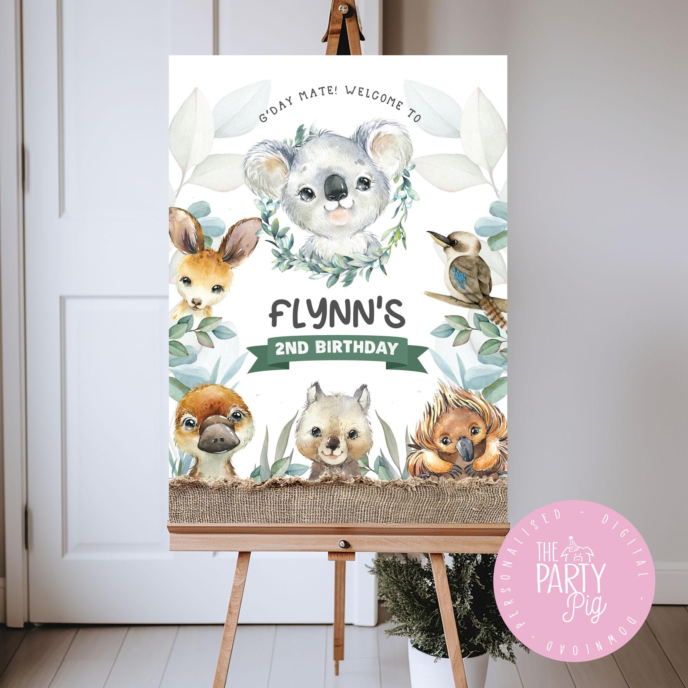 Australian Animals Birthday Welcome Sign, Australians Animals Welcome ...