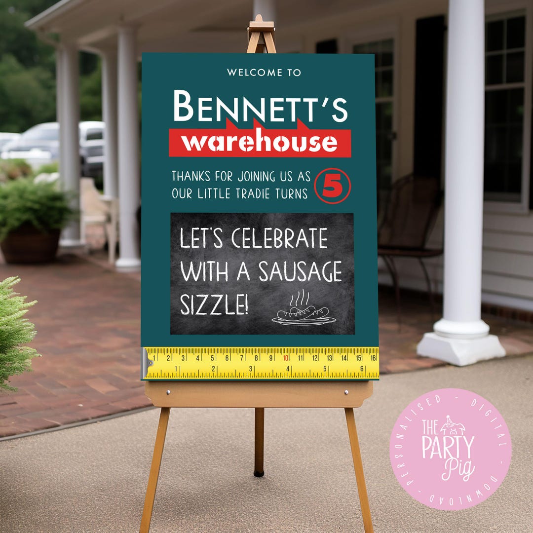 Bunnings Inspired Birthday Sign L A1 Welcome Poster Digital Download ...