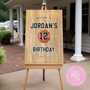Basketball Birthday Welcome Sign Basketball Party Poster Welcome Sign ...