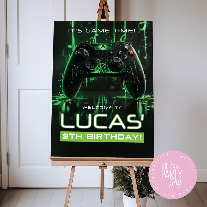 Gamer Welcome Sign, Video Game Birthday Sign, Gaming Birthday Party ...