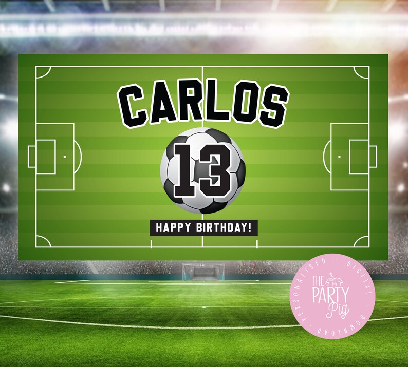 Soccer Field / Football Field Backdrop Birthday Party Banner - Etsy