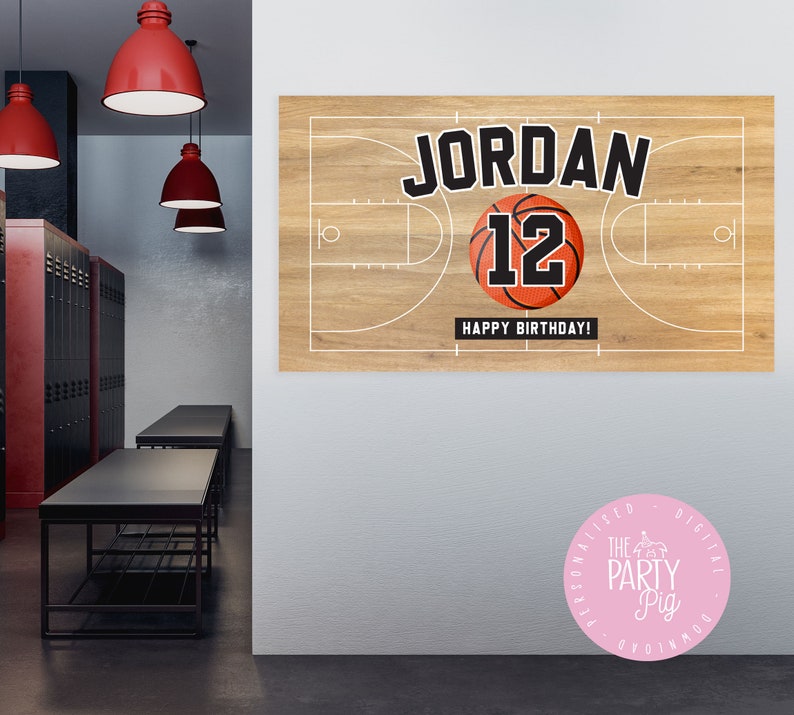 Basketball Backdrop Birthday Party Banner Basketball Court - Etsy