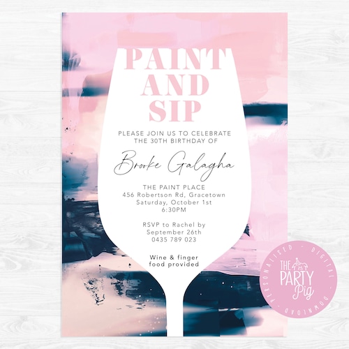 Paint & Pour Invitation Girls Night In 30th Birthday Party - Etsy