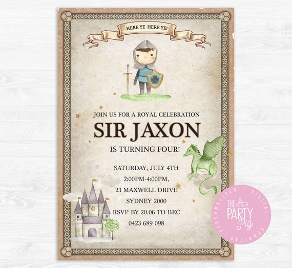 Medieval Theme Party Invitations Medieval Invitation & RSVP,