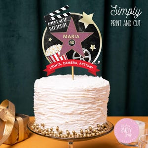 Hollywood Walk of Fame Digital Cake Topper, Movie Themed Hollywood ...